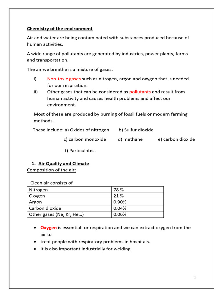 Environmental Chemistry and Pollution | PDF | Combustion | Carbon Dioxide