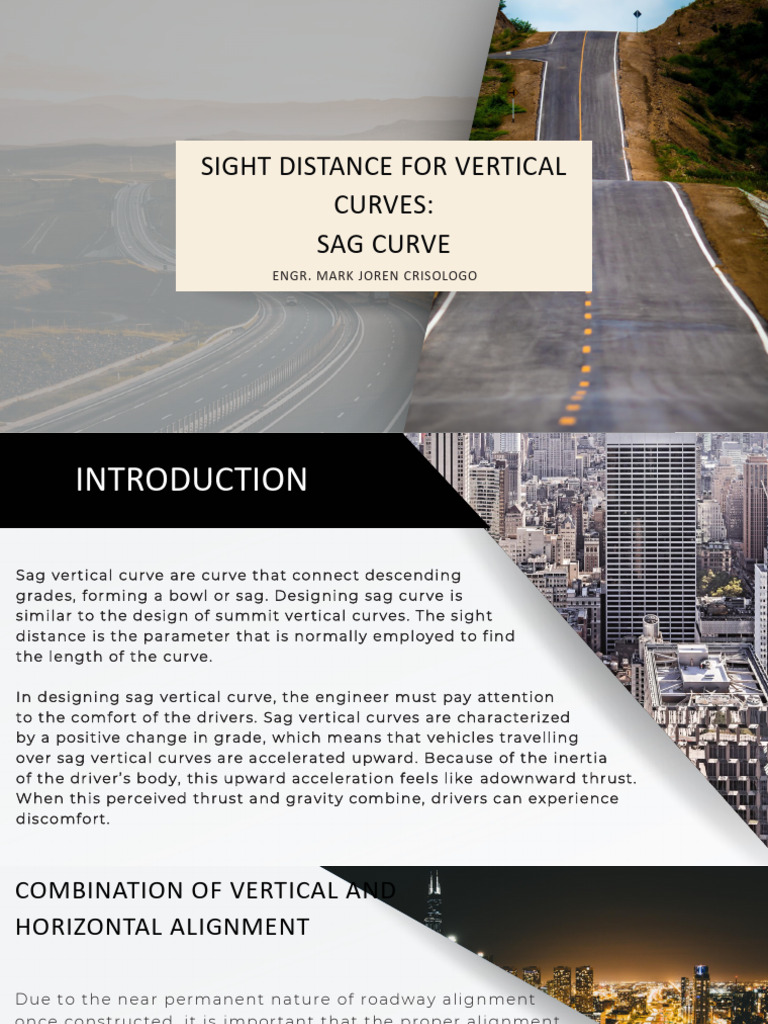 Sag Vertical Curve Sight Distance Guide | PDF | Tangent | Slope