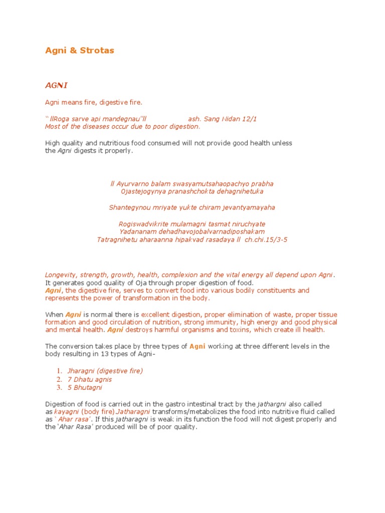 Agni | PDF | Digestion | Ayurveda