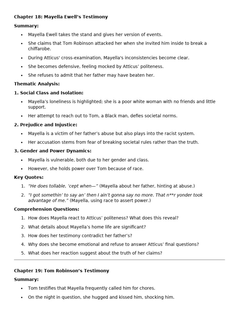 To Kill A Mockingbird - Worksheet 4 | PDF | To Kill A Mockingbird