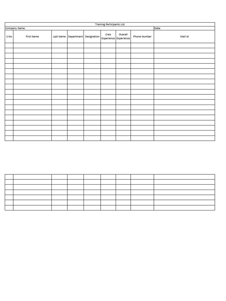Participants Form | PDF