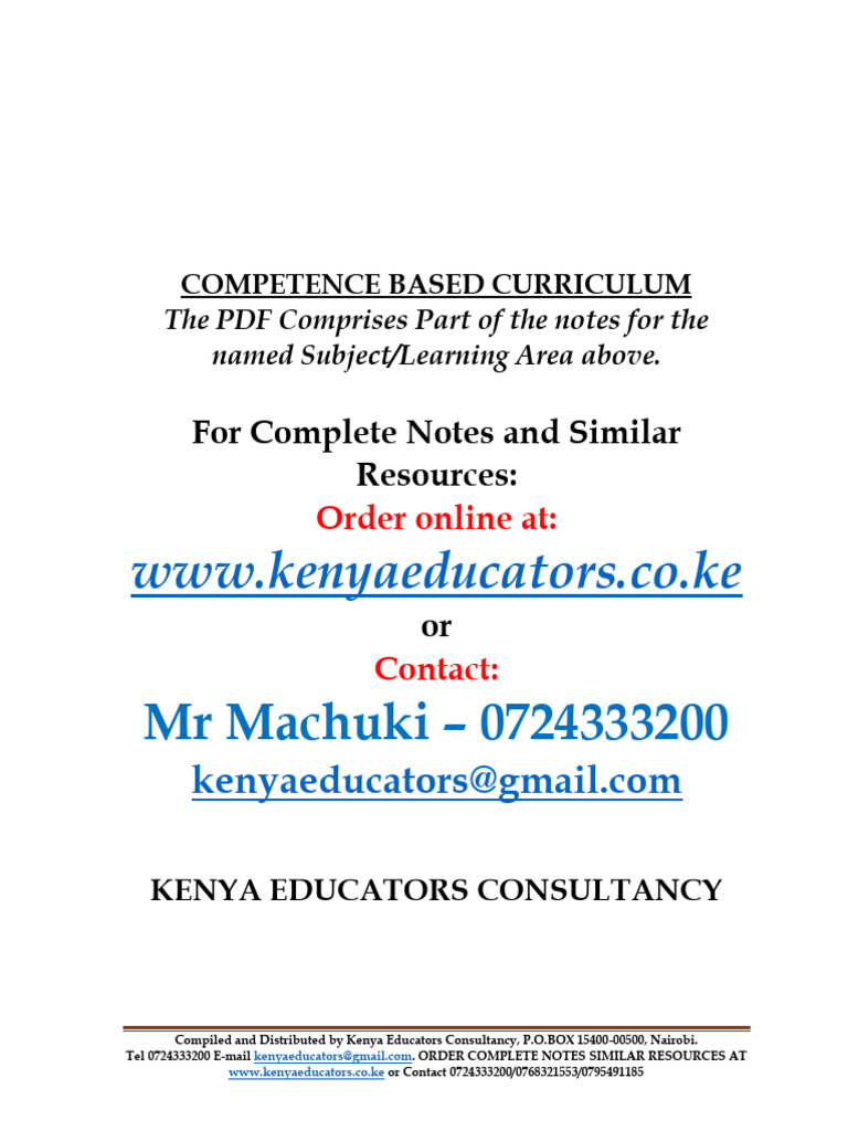 Grade 5 CBC CRE Complete Notes | PDF