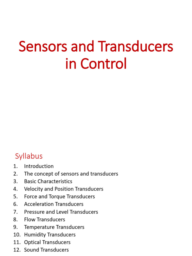 Sensors and Transducers Intro | PDF | Modulation | Information And Communications Technology