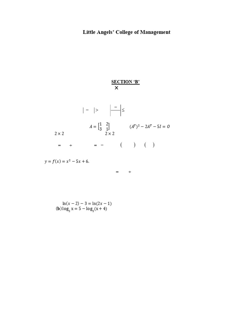 Mathematics I Exam Questions for BBA/BBIS | PDF | Logarithm | Net ...
