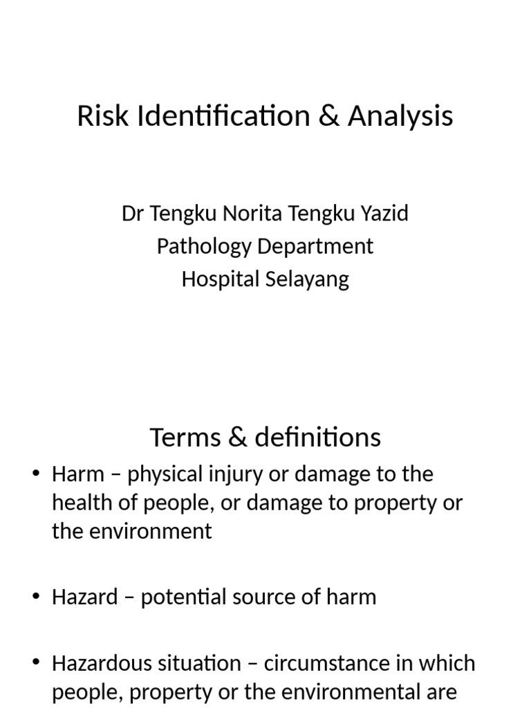 Risk Identification - Analysis - 11 May 2017 | PDF | Risk | Risk Assessment