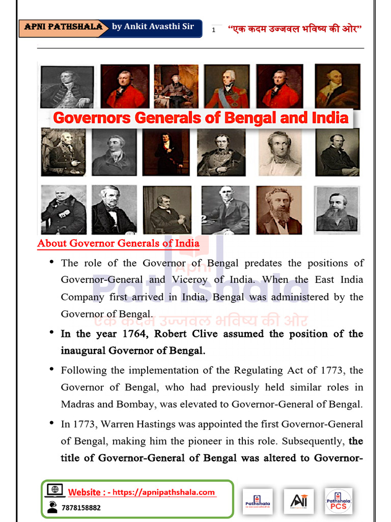 British Governor General of India | PDF | Colonial India | British India