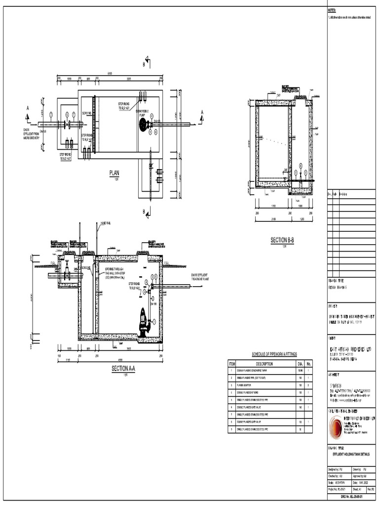 IEL-29-09-01 - Effluent Holding Tank Details | PDF
