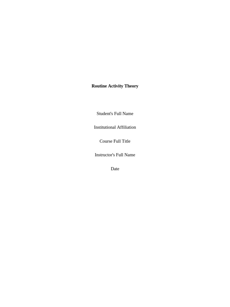 Routine Activity Theory | PDF | Crimes | Crime & Violence