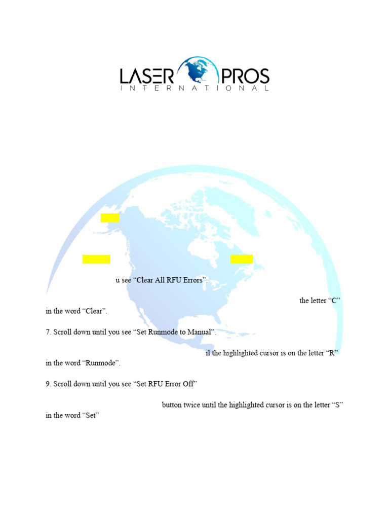 Clearing Rfu Error Message | PDF