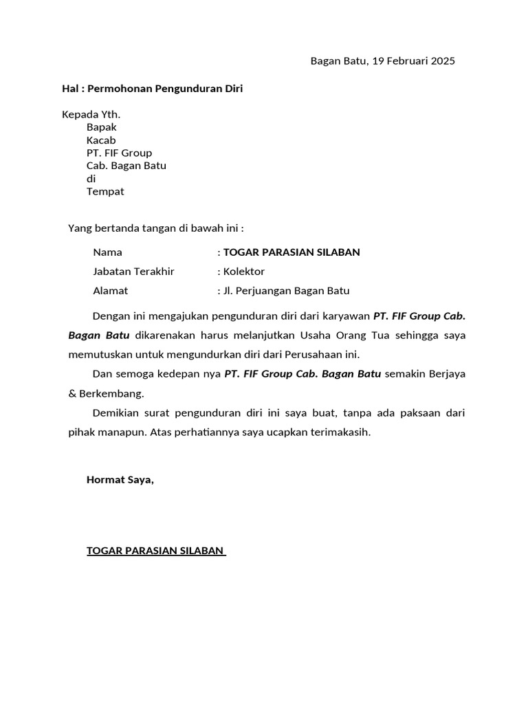Surat Resign | PDF