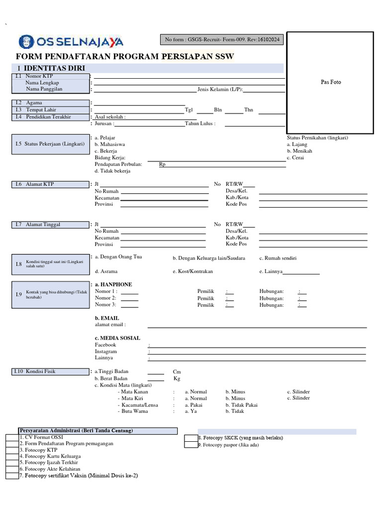 Formulir Pendaftaran | PDF