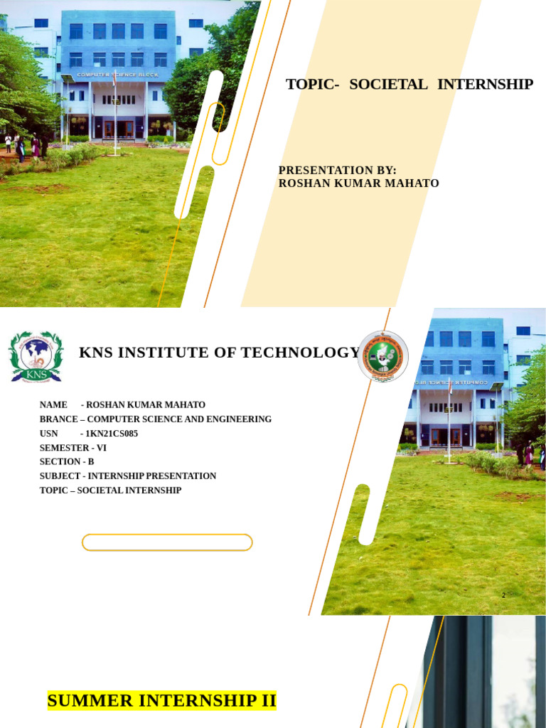 Societal Internship Impact Overview | PDF | Sanitation | Learning