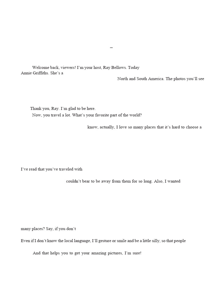 Interview with Photographer Annie Griffiths | PDF | Laughter ...