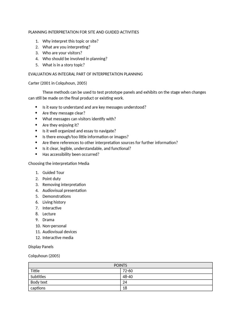 Site Interpretation Planning Guide | PDF