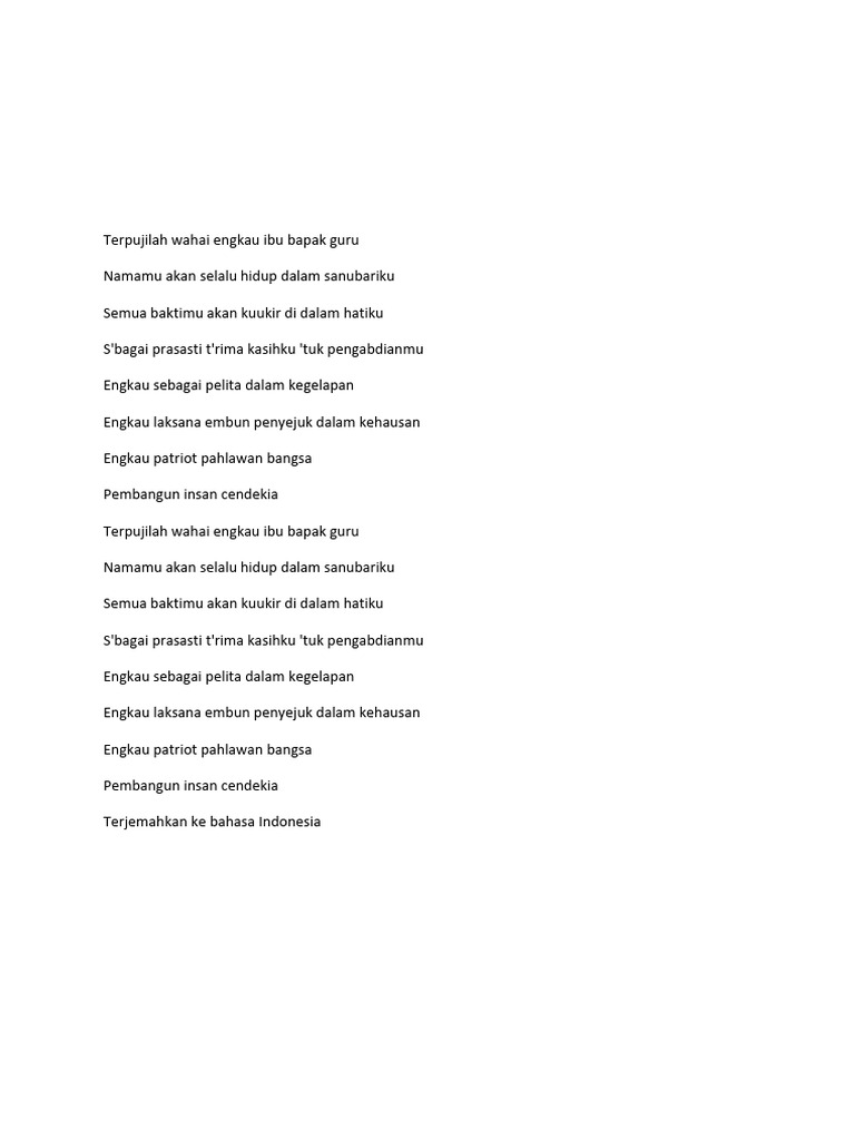 Hymne Guru & Sampai Jumpa | PDF