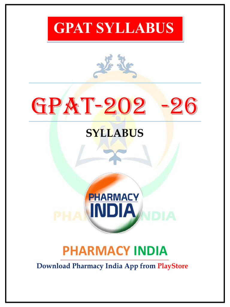 Gpat Syllabus 2025 26 | PDF | Solubility | Buffer Solution