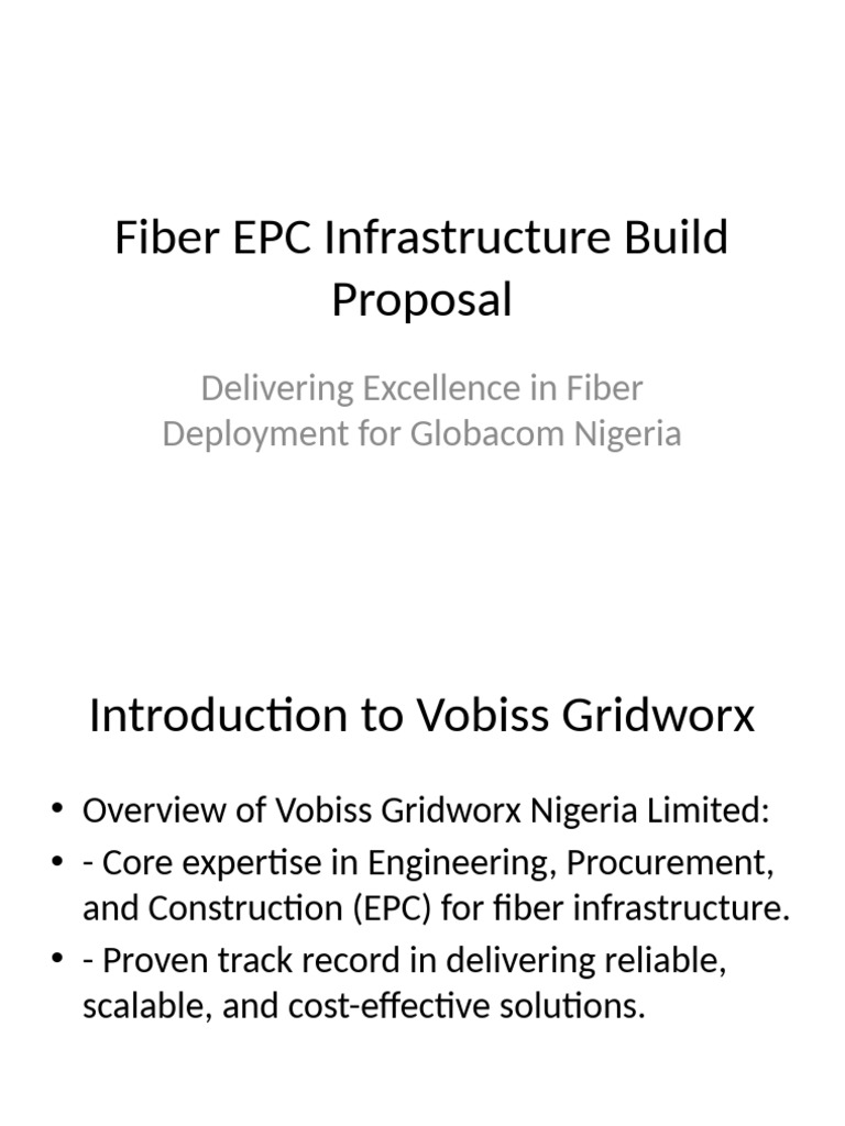 Fiber EPC Proposal Vobiss Gridworx | PDF | Infrastructure | Business