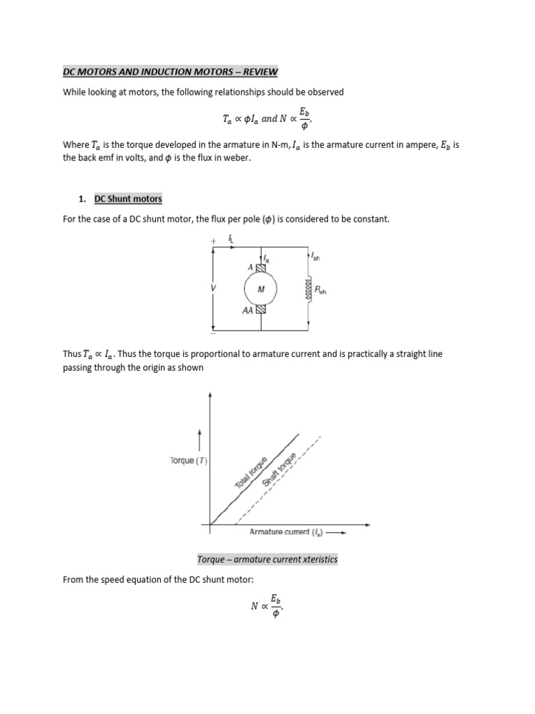 Understanding DC and Induction Motors | PDF | Electric Motor | Resistor