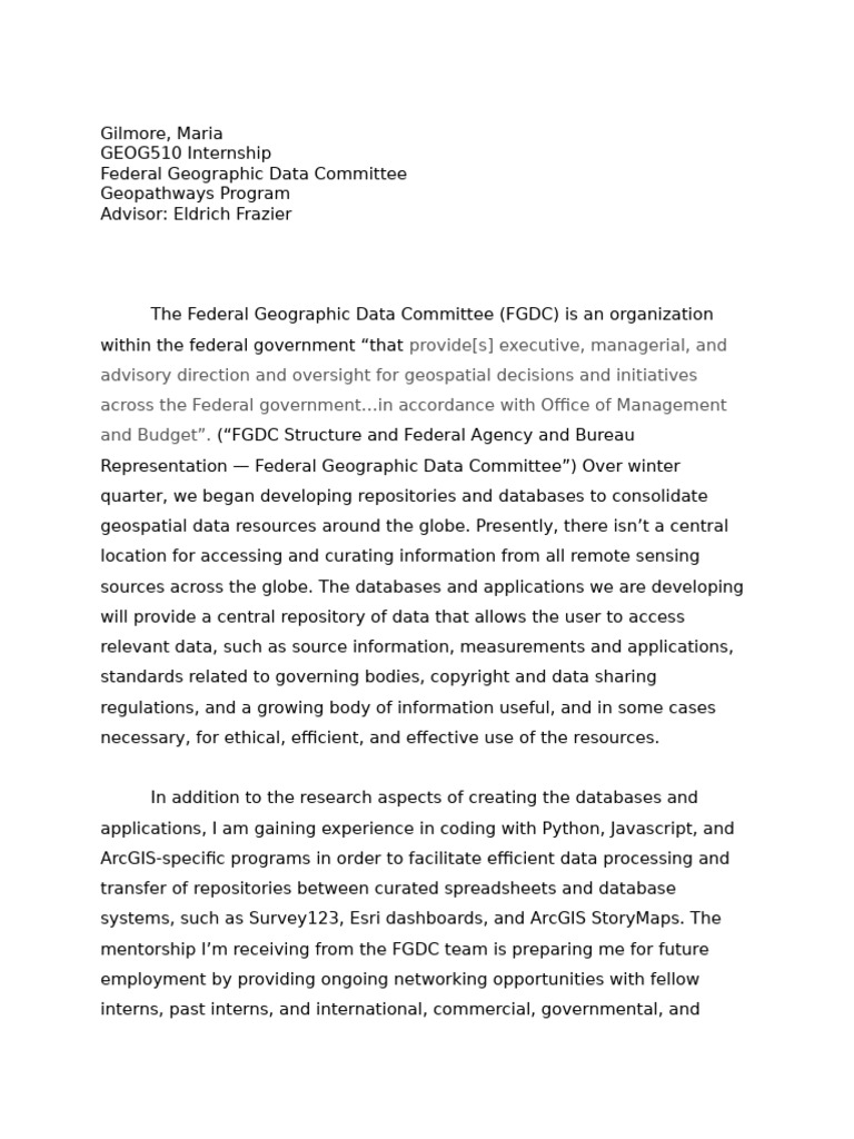 Gilmore Maria 510 Report | PDF | Esri | Computing