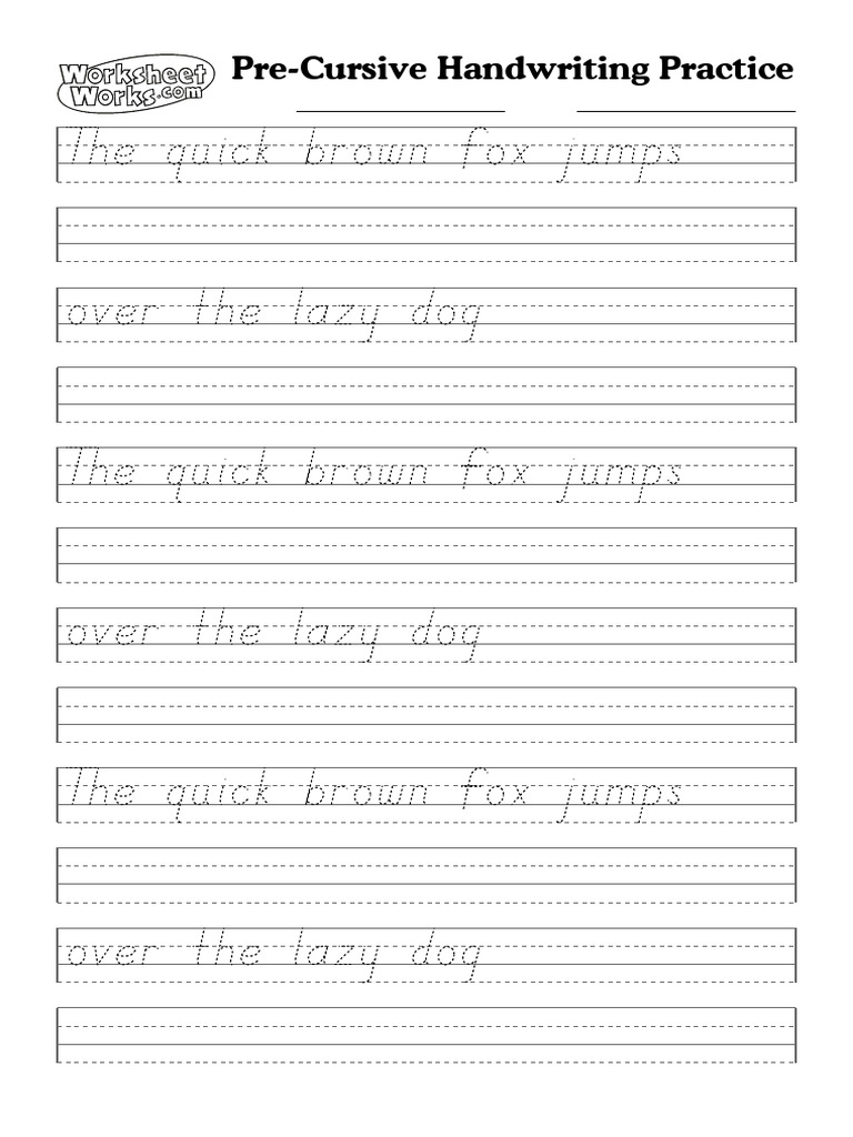 WorksheetWorks PreCursive Handwriting Practice 4 | PDF