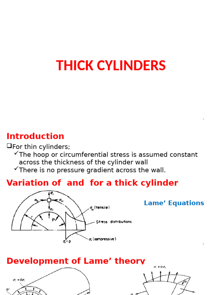 Thick Cylinder Stress Analysis Techniques | PDF | Stress (Mechanics ...