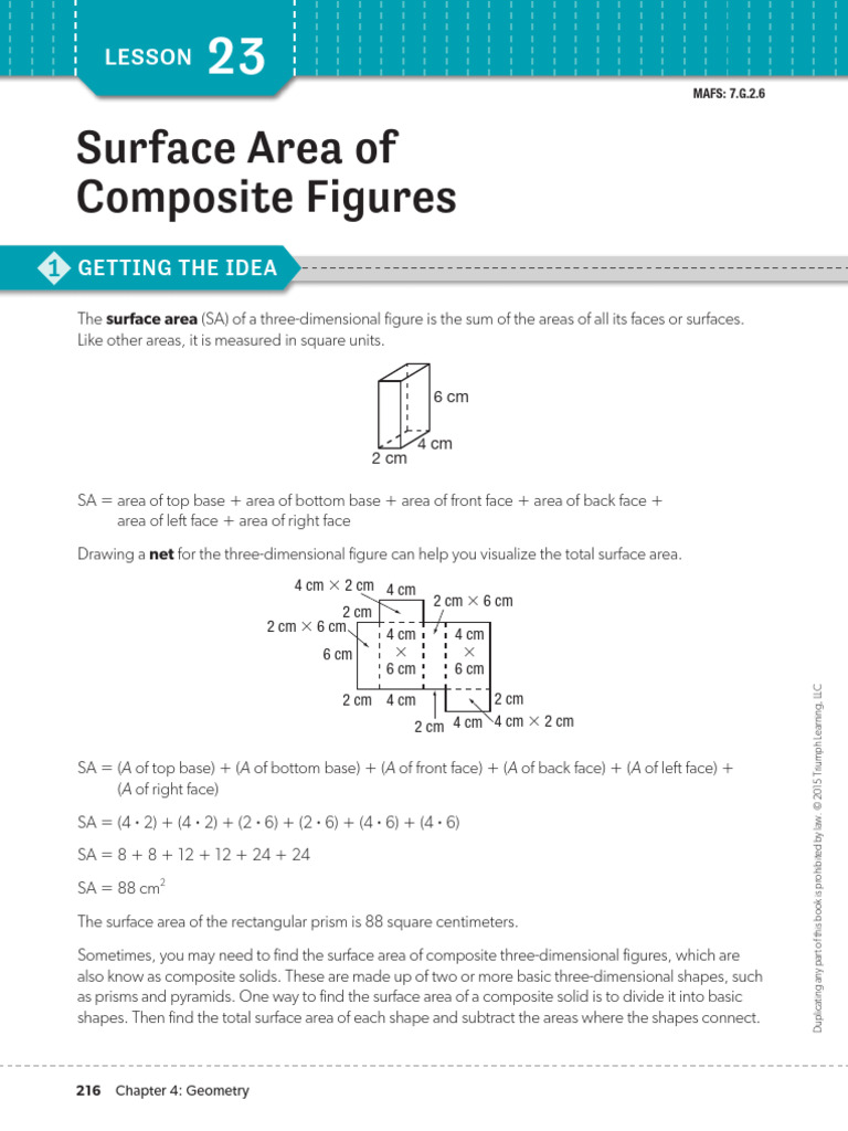 Surface Area of Composite Figures | PDF | Area | Shape