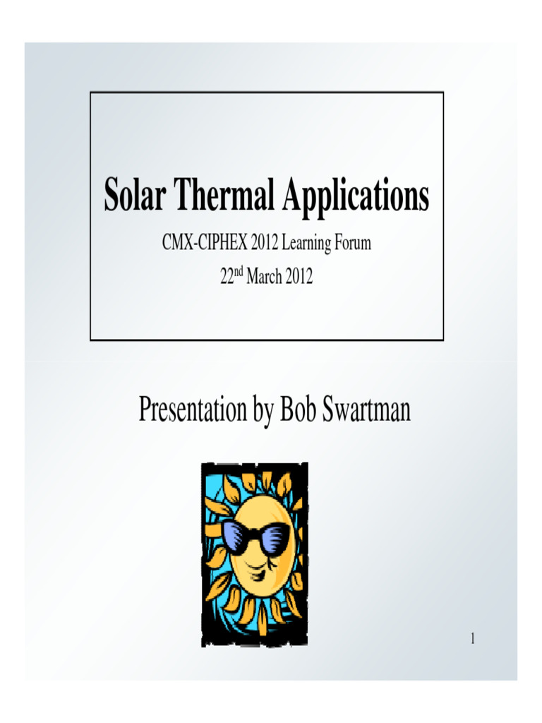 Solar Thermal Heating Systems Overview | PDF | Water Heating | Solar Energy