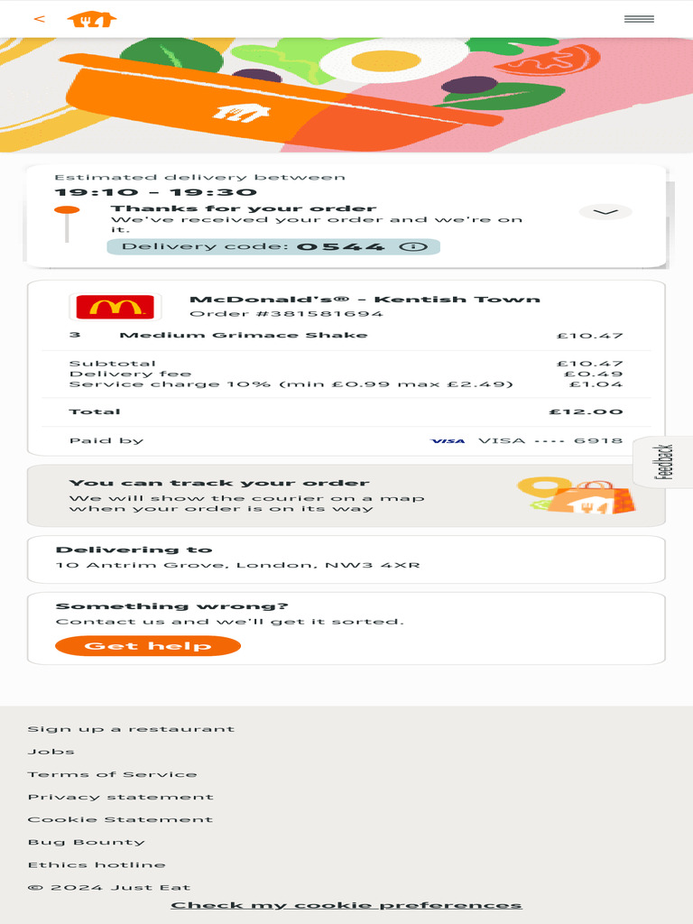 McDonald's Order Confirmation - Kentish Town | PDF