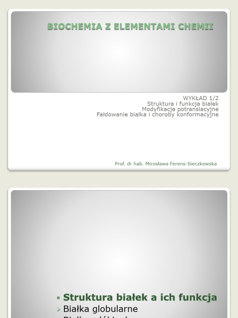 Biochemia w1 2025 | PDF