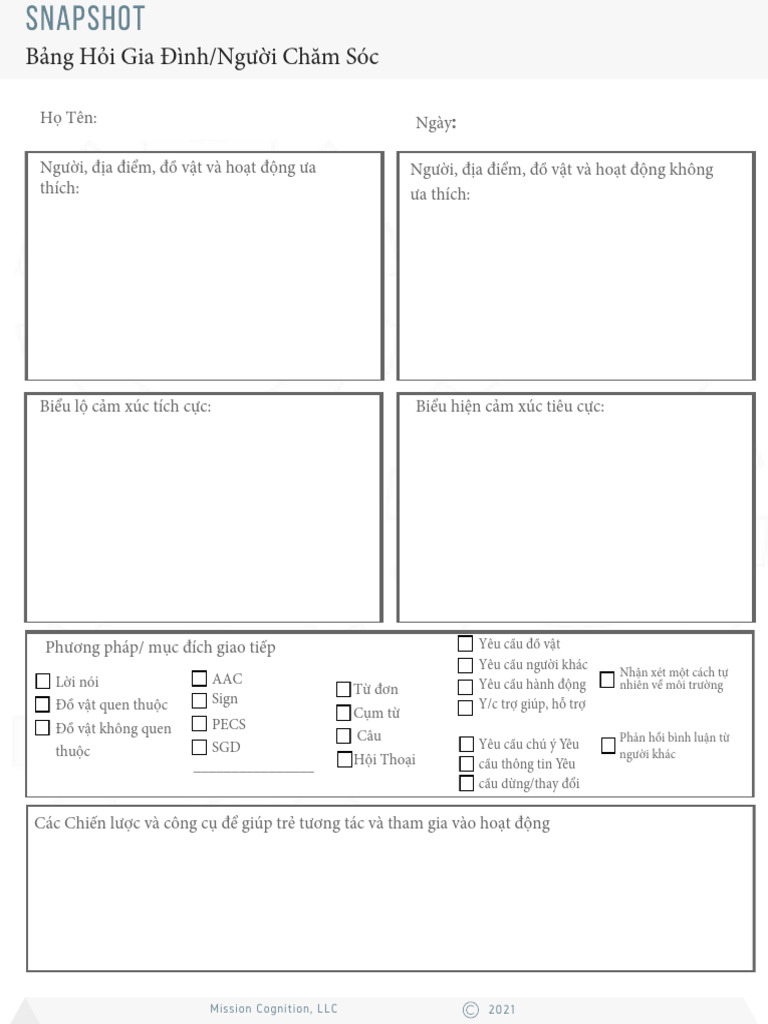 SS-GFA Parent Caregiver Interview Learner Snapshot Editable PDF | PDF