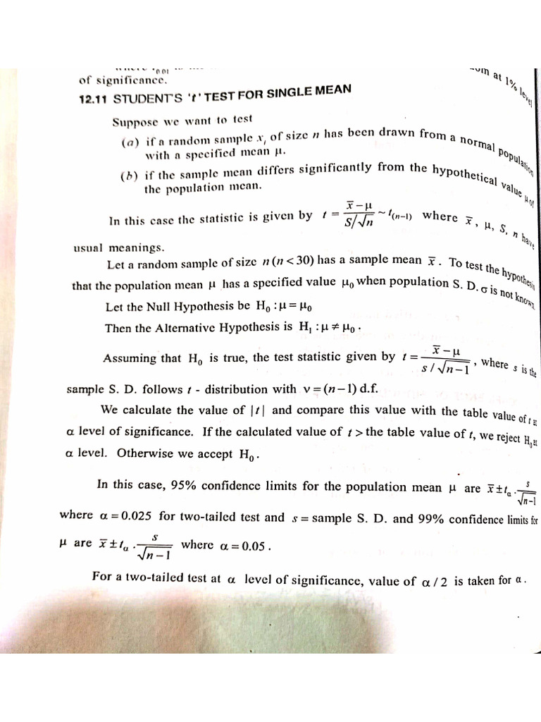 Small Sample Test Procedures | PDF
