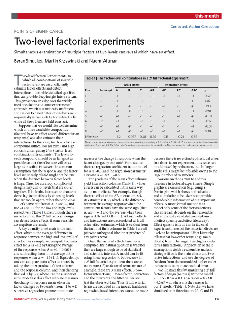 Two Level Full Factorial | PDF | Errors And Residuals | Statistical Inference