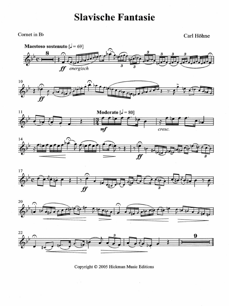 Slavische Fantasie (Carl Hohne) - Cornet | PDF