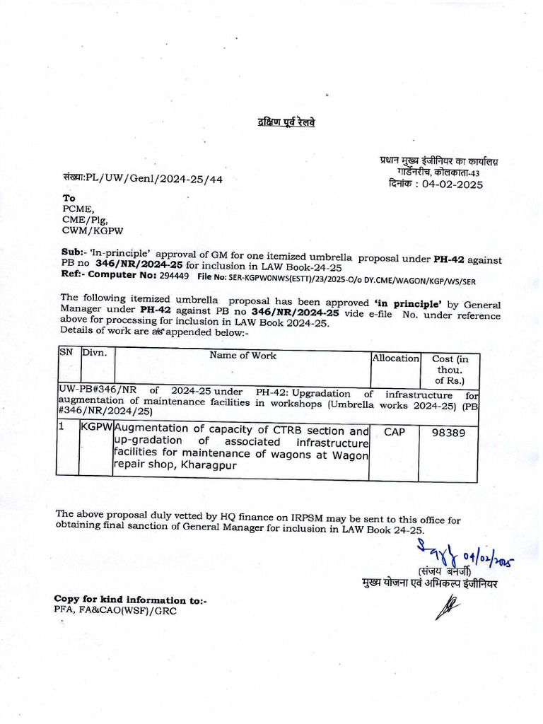 In Principle Approval of Work | PDF