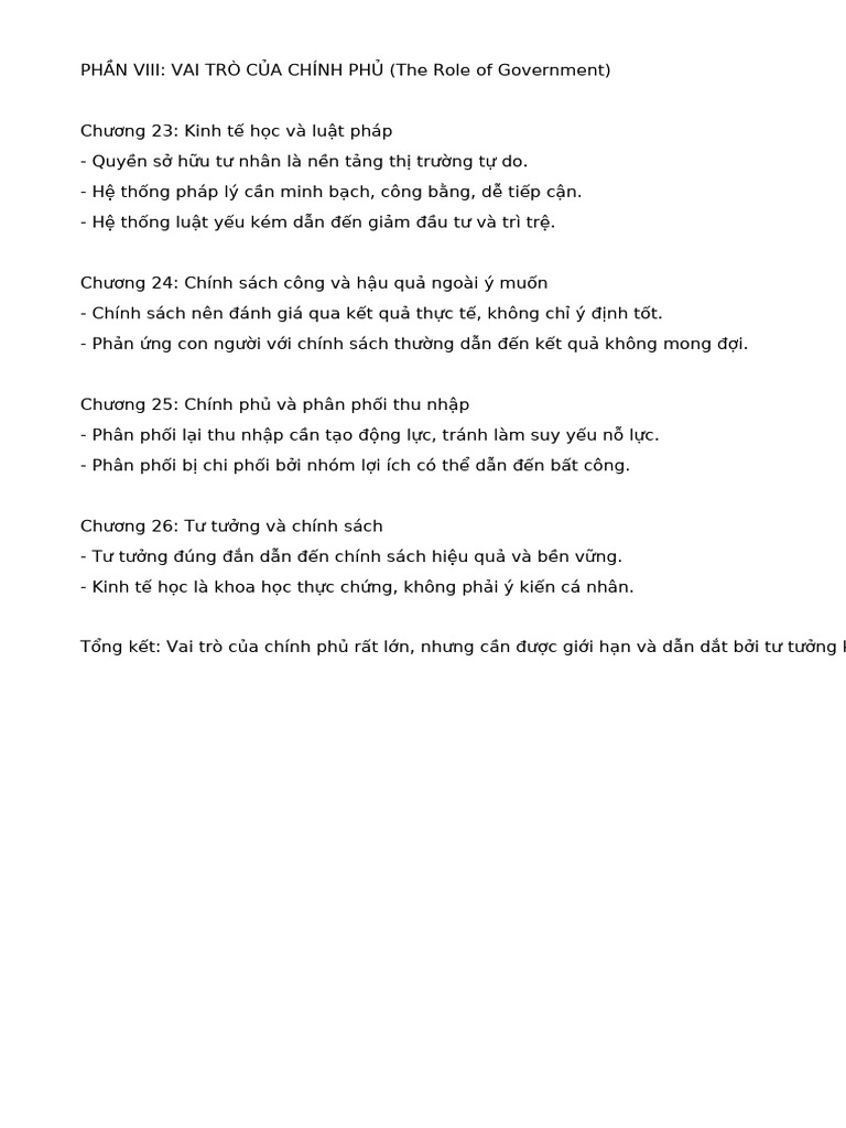 Tom Tat Basic Economics Phan VIII Unicode | PDF