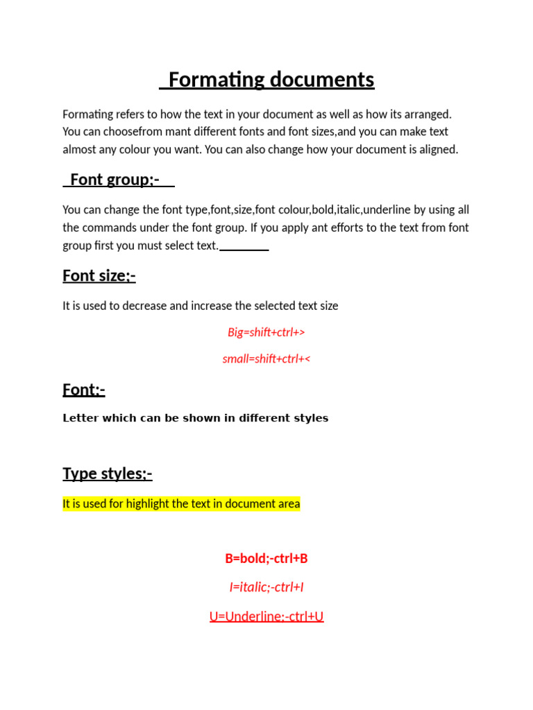 Formating Document | PDF