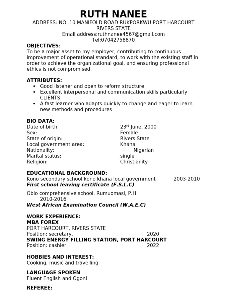 C.V Another One | PDF