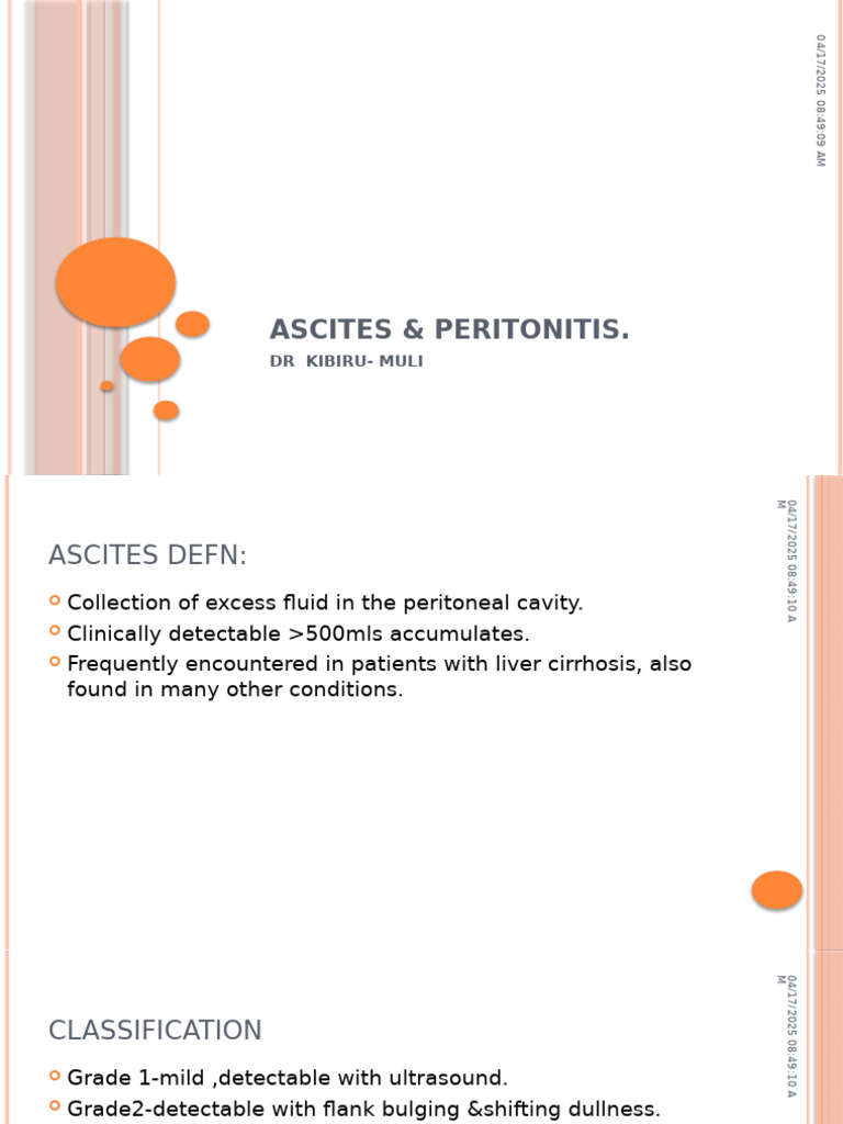Ascites and Peritonitis | PDF | Medical Specialties | Diseases And ...