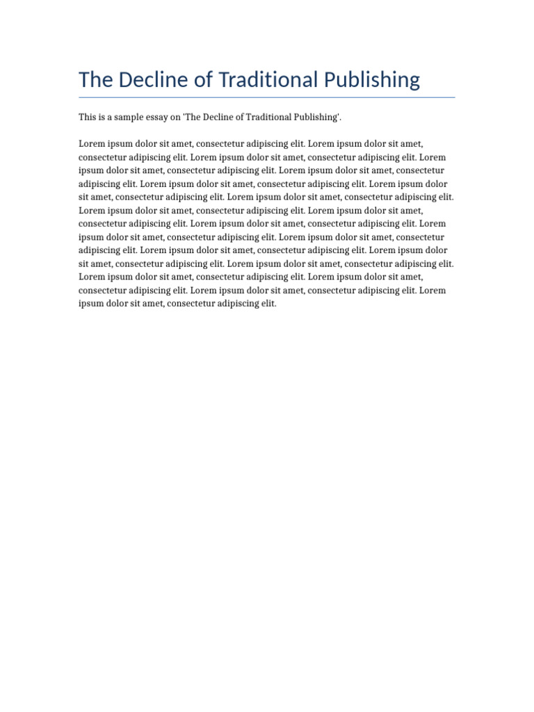 The Decline of Traditional Publishing | PDF
