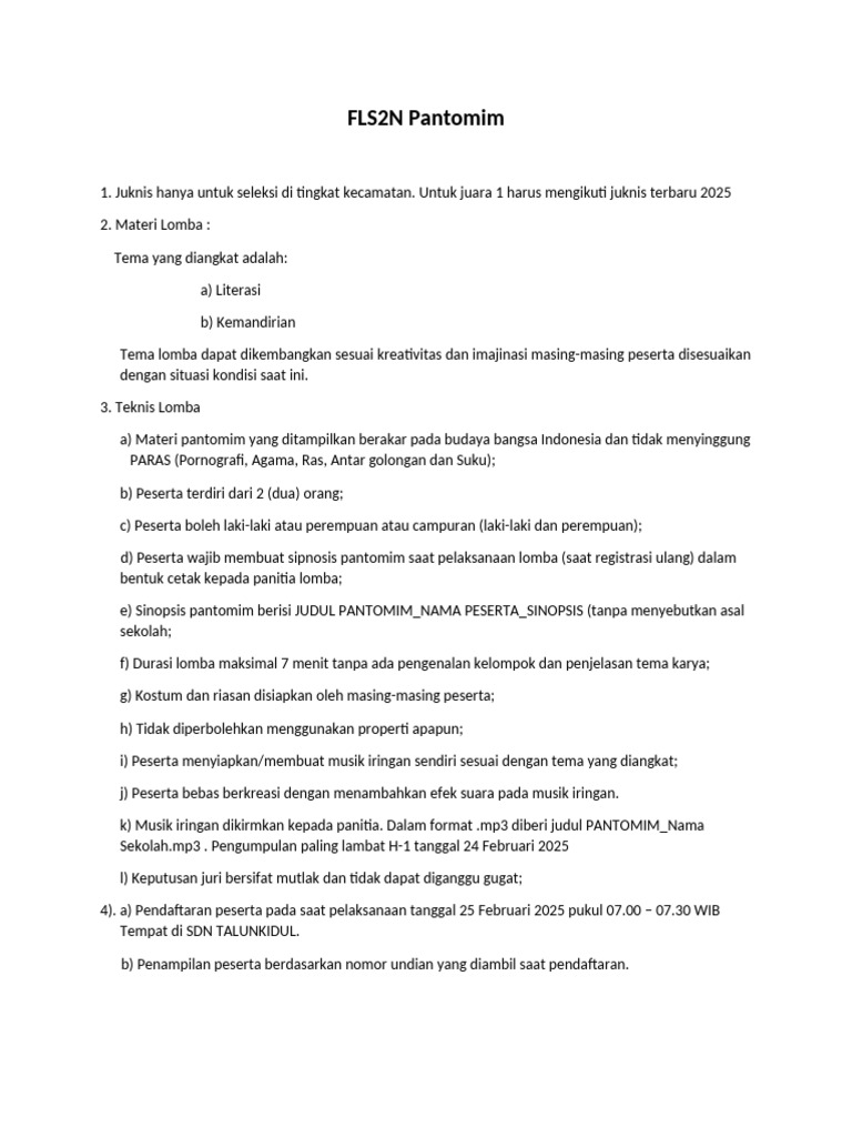 FLS2N Pantomim | PDF