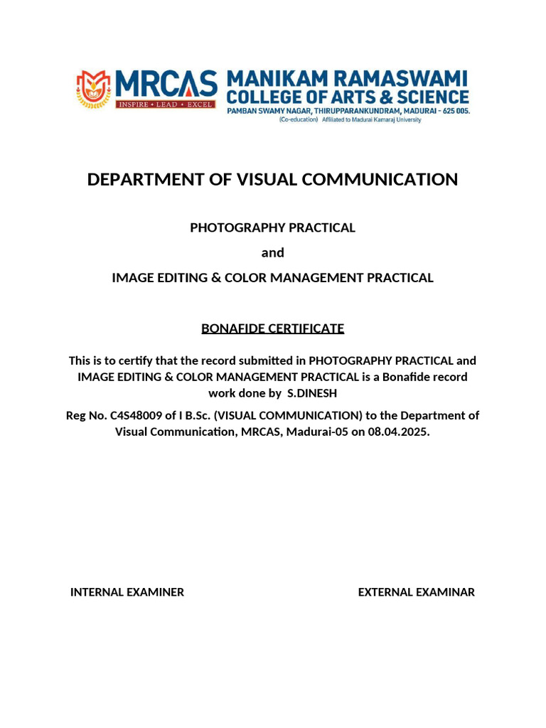 Final Department of Visual Communication | PDF