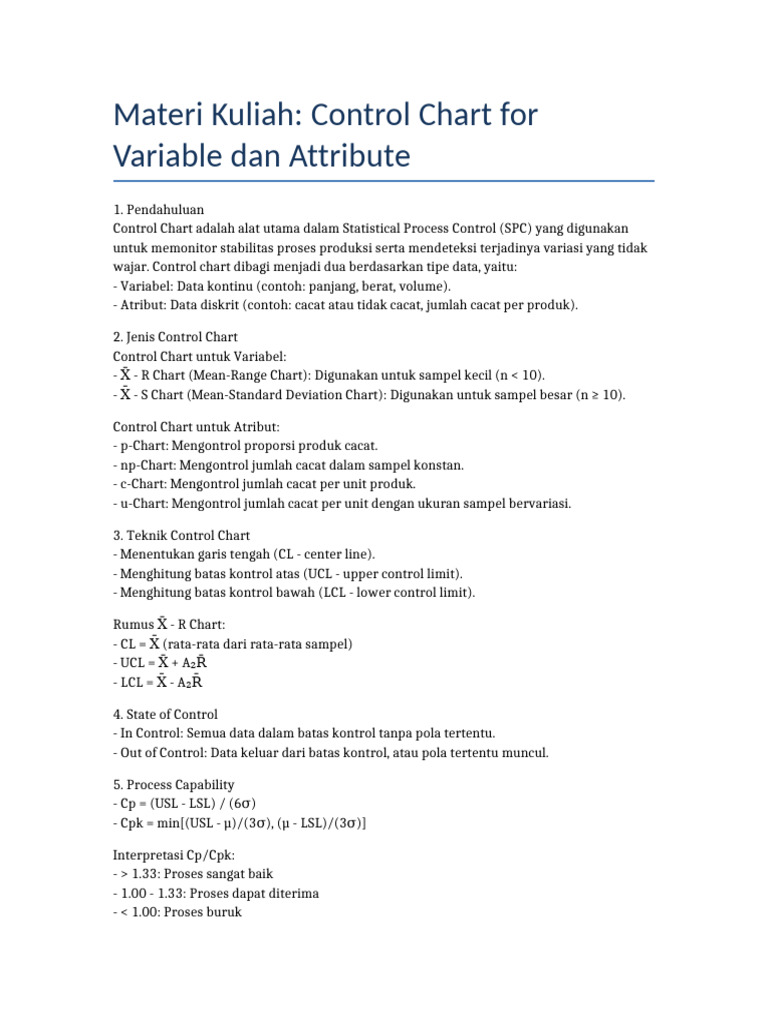 Materi Control Chart | PDF