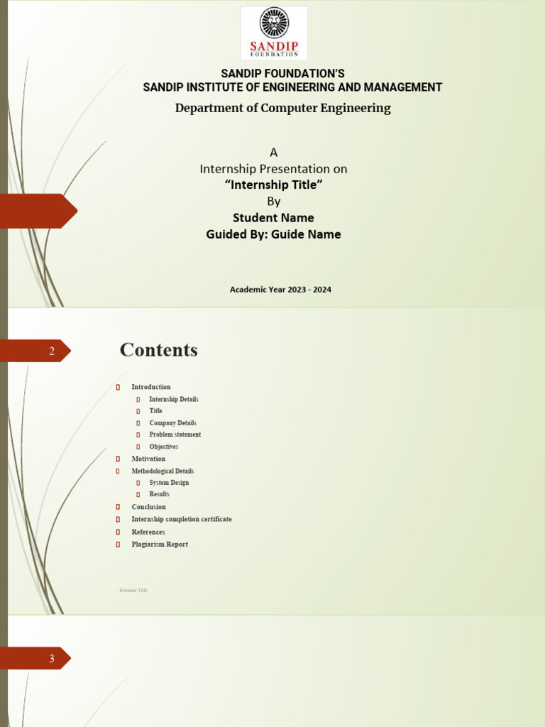Internship Presentation Overview | PDF