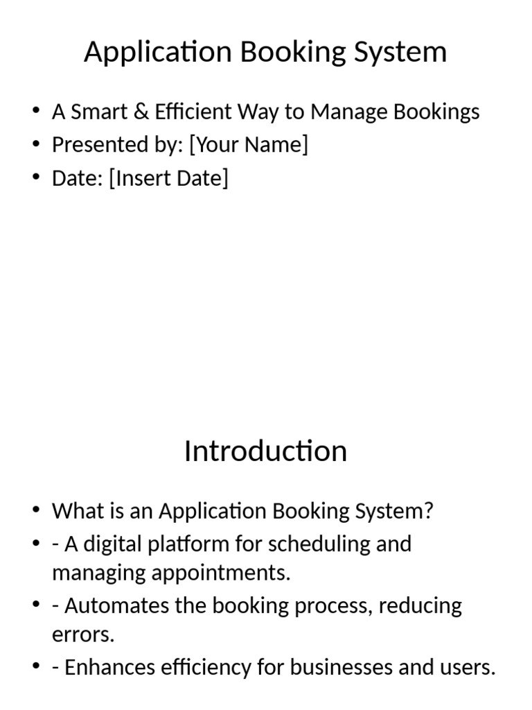 Application Booking System Presentation | PDF | Information Science ...