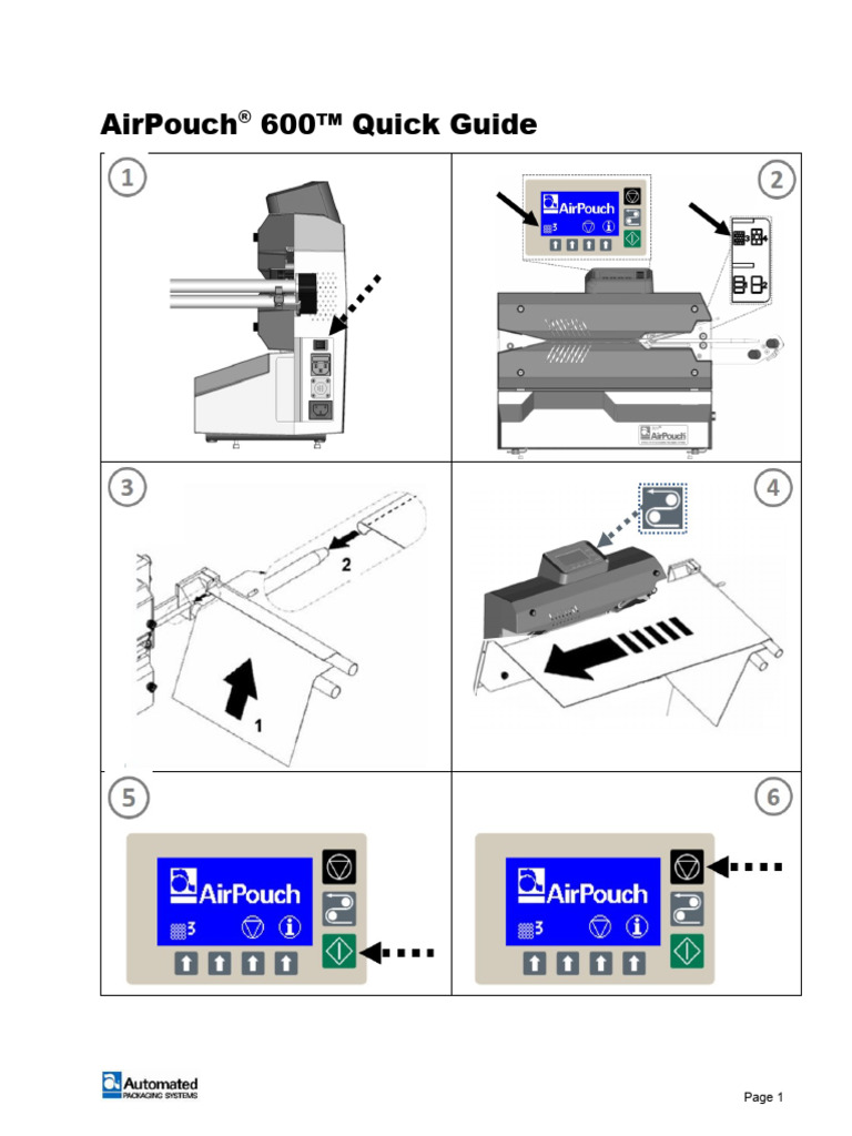 AirPouch 600 Operator Quick Guide | PDF | Manufactured Goods