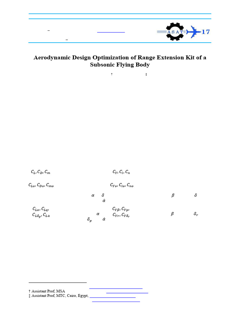 Aerodynamic Design Optimization of Range Extension Kit of A Subsonic Flying Body | PDF | Airfoil ...