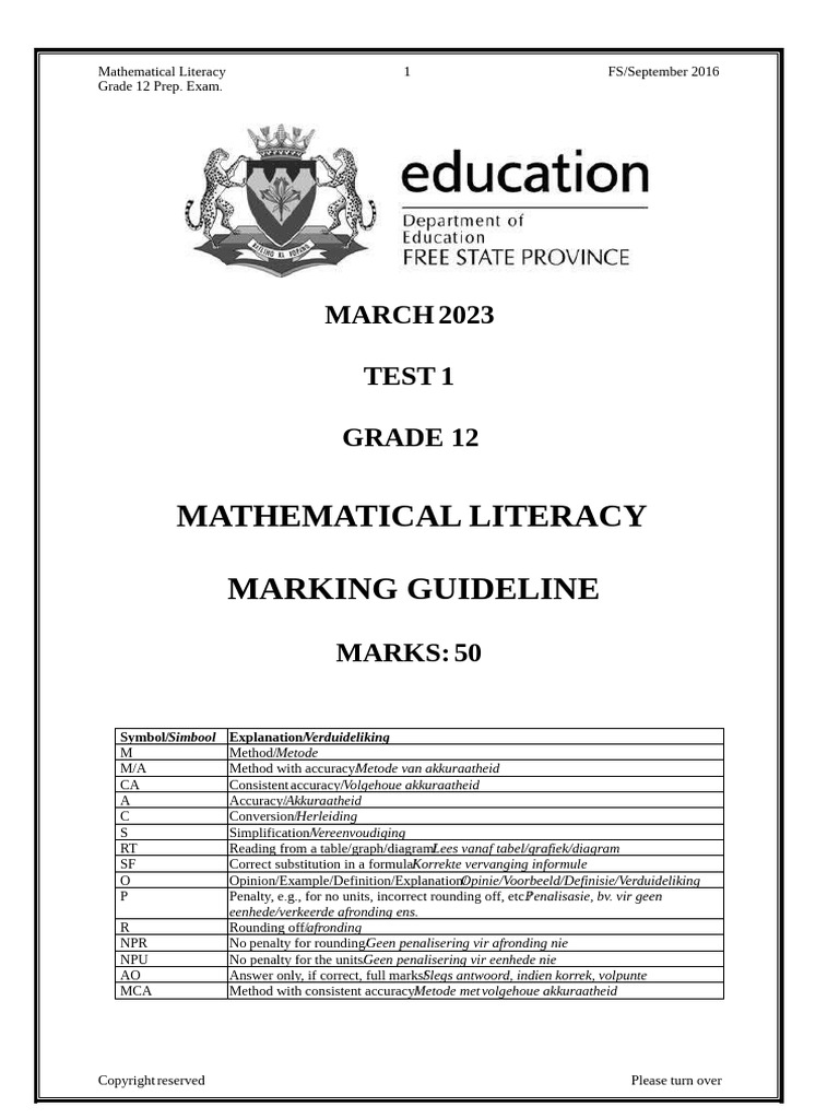 Corrected Grade 12 TEST 1 Marking Guideline 2023 | PDF | Taxes ...