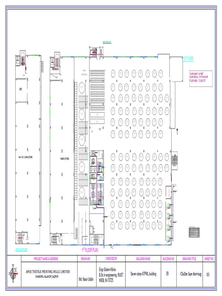 MEZZANINE FLOOR Chiller Line Drawing 20-08-24 (INDIA) - Model | PDF ...