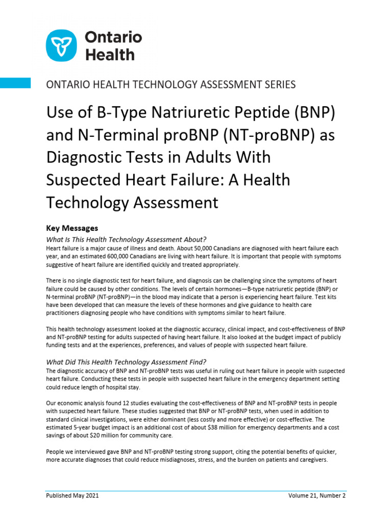 BNP and NT-proBNP Testing for Heart Failure | PDF | Heart Failure ...