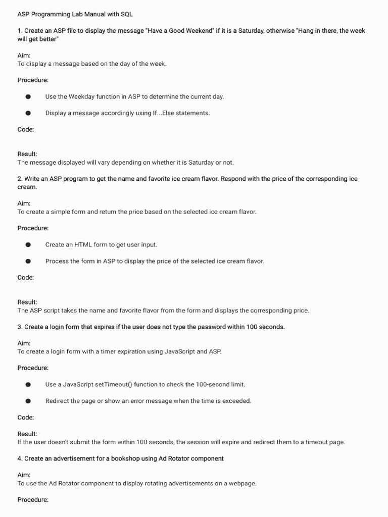 ASP PROGRAMMING LAB _250412_232338 | PDF